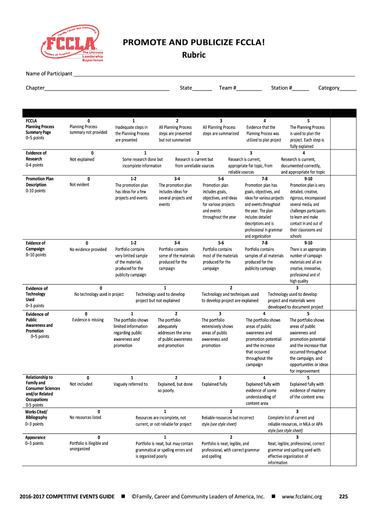 Promote And Publicize Fccla - Fill Online, Printable, Fillable, Blank ...