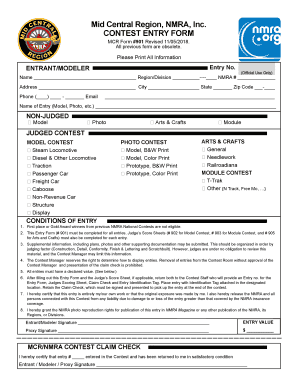 Fillable Online archive midcentral-region-nmra 901-MCR Contest Entry ...