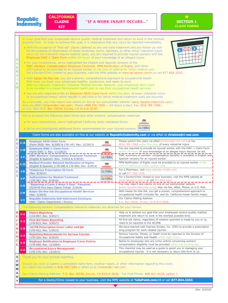 Fillable Online california - Republic Indemnity Fillable - Medical ...