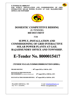 Fillable Online E-Tender No. 8000015417 - GAIL Tenders Fax Email Print - pdfFiller