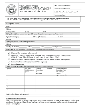 Fillable Online Tree Removal Permit Form - Town of North Castle Fax ...