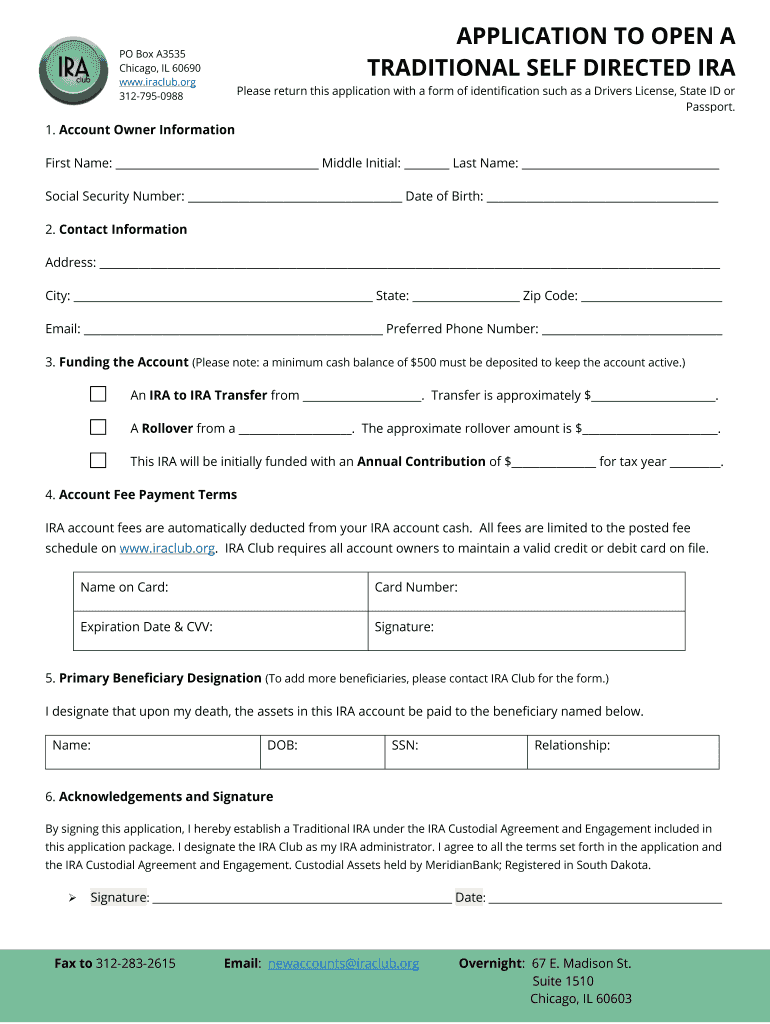 Fillable Online Full ROTH Conversion Partial ROTH Con - The IRA Club ...