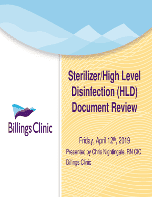 Fillable Online Sterilizer/High Level Disinfection (HLD) Document ...