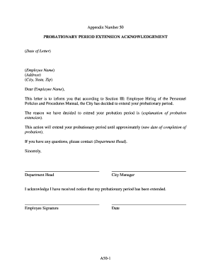 Fillable Online Probation Extension Template Letter - Office of Human ...