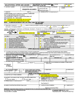 Fillable Online solicitation, offer and award - Navy MWR Fax Email ...