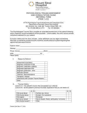 Fillable Online Trauma Clinic REFERRAL FORM.doc Fax Email Print - pdfFiller