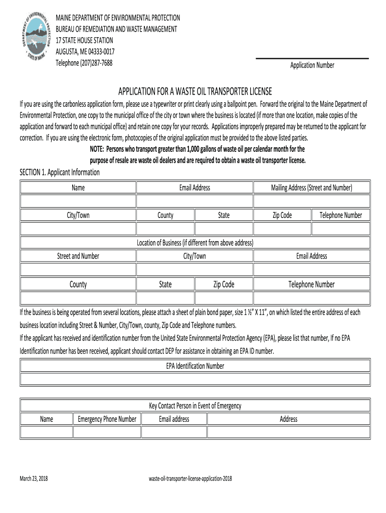 Fillable Online Non Hazardous Waste Transporter Program, Bureau of ... Fax Email Print - pdfFiller