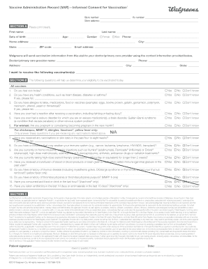 Fillable Online Regular and High Dose Walgreens Flu Consent Form 2019 ...
