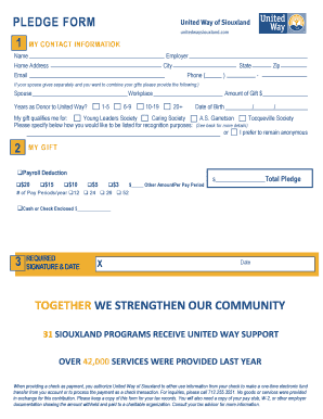 Fillable Online PLEDGE FORM 1 MY CONTACT INFORMATION PLEASE PRINT Fax ...