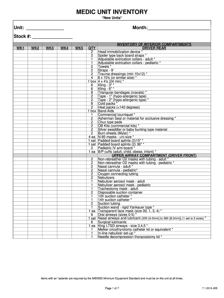 Fillable Online ground ambulance inspection report bureau of emergency ...