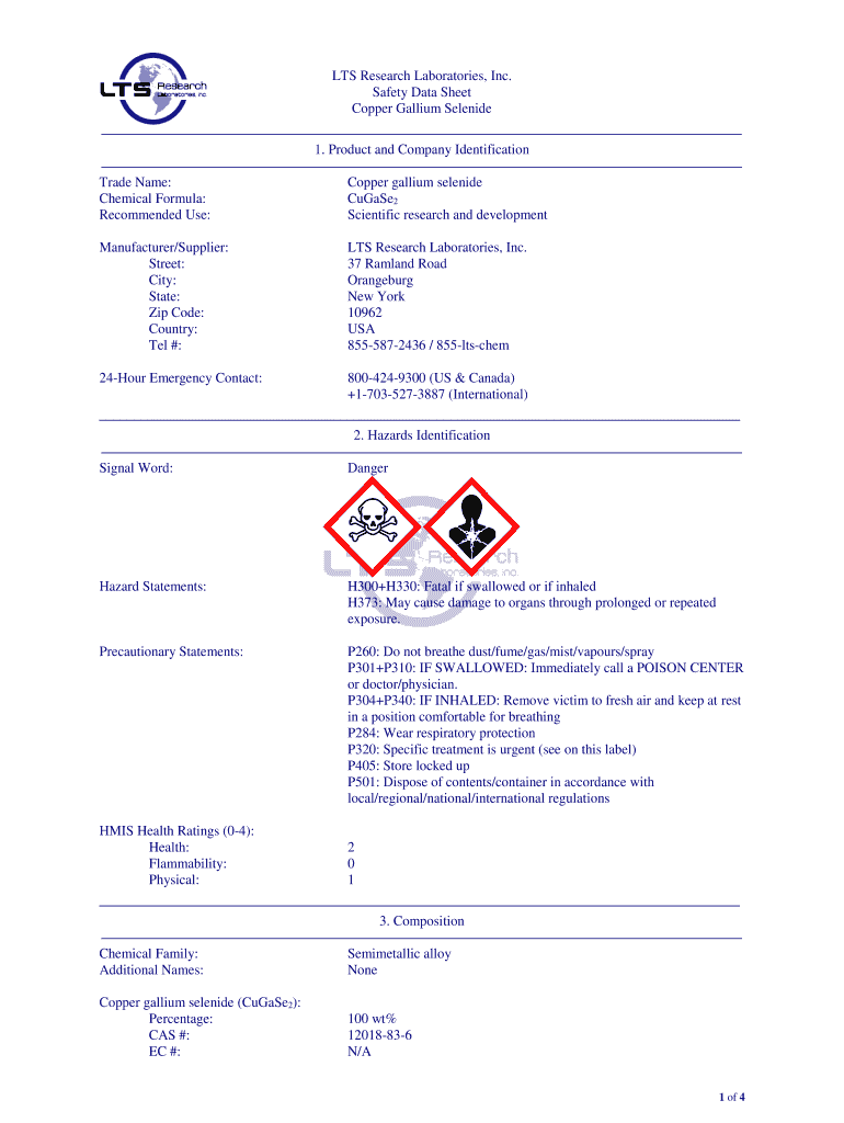 Fillable Online MATERIAL SAFETY DATA SHEET - Copper Beryllium Wrought ...