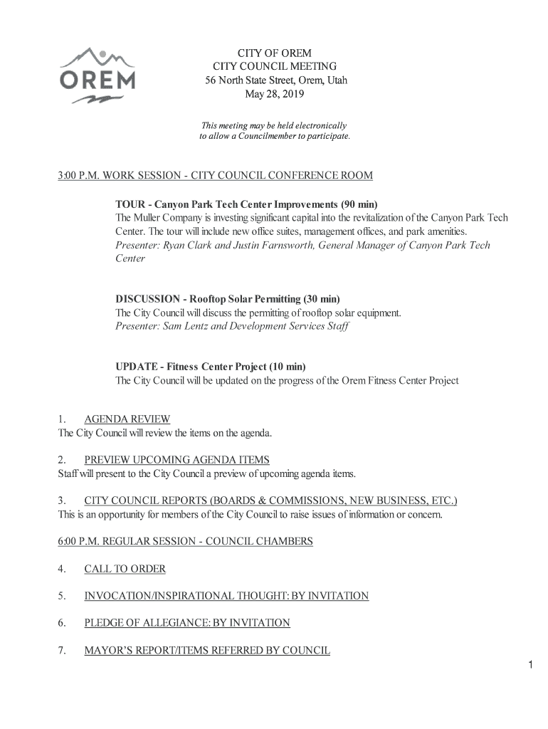 Fillable Online d3n9y02raazwpg cloudfront WORK SESSION - CITY COUNCIL ...