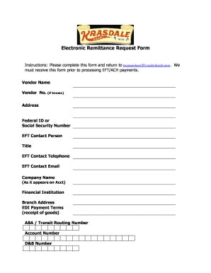 Fillable Online Electronic Remittance Request Form Fax Email Print - pdfFiller