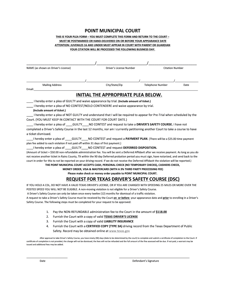 Fillable Online New Plea Sheet.docx Fax Email Print - pdfFiller
