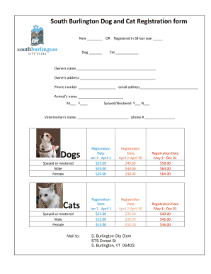 Fillable Online 2019 Dog and Cat Registration form Fax Email Print ...
