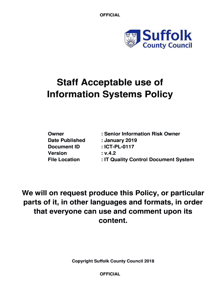 Fillable Online ICT-PL-XXXX IT Policy Template Fax Email Print - pdfFiller
