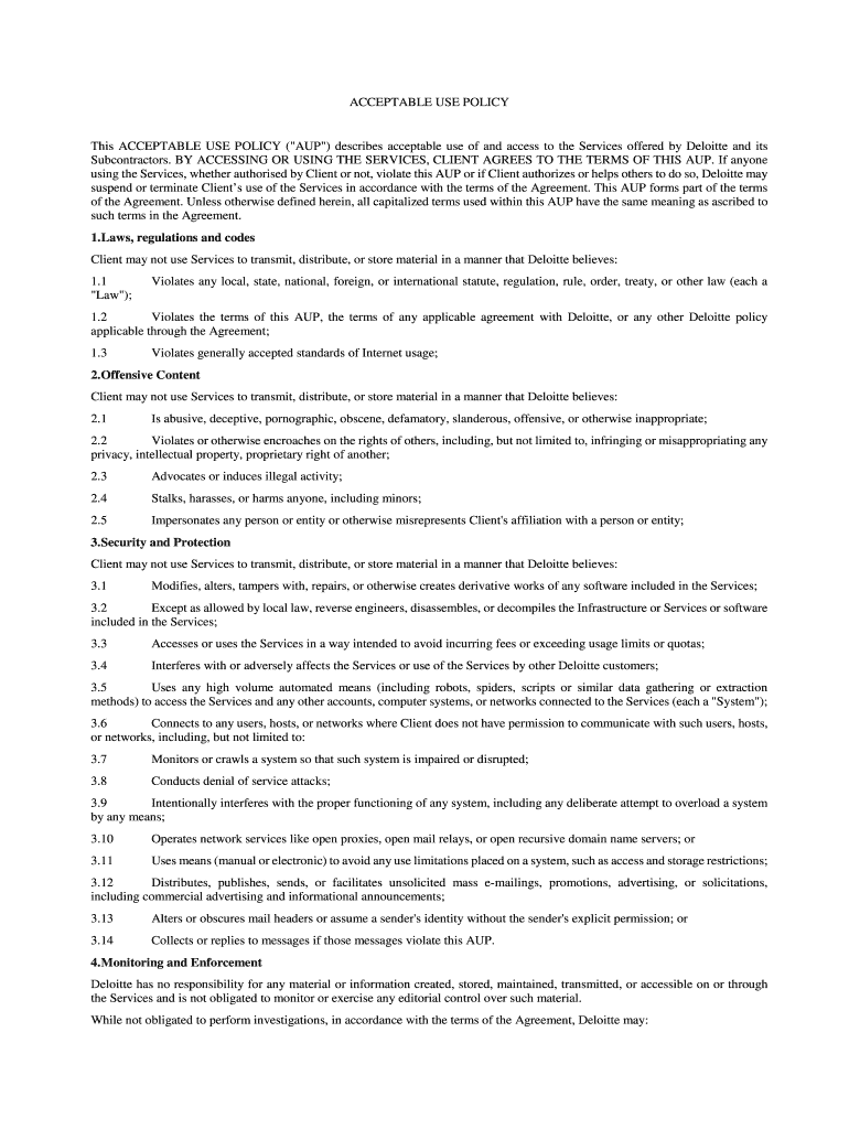 Fillable Online Aup definitionCollege paper Sample Fax Email Print ...