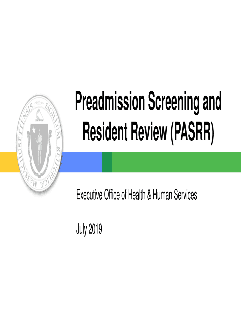 Fillable Online Page 1 of 5 Preadmission Screening and Resident Review ...