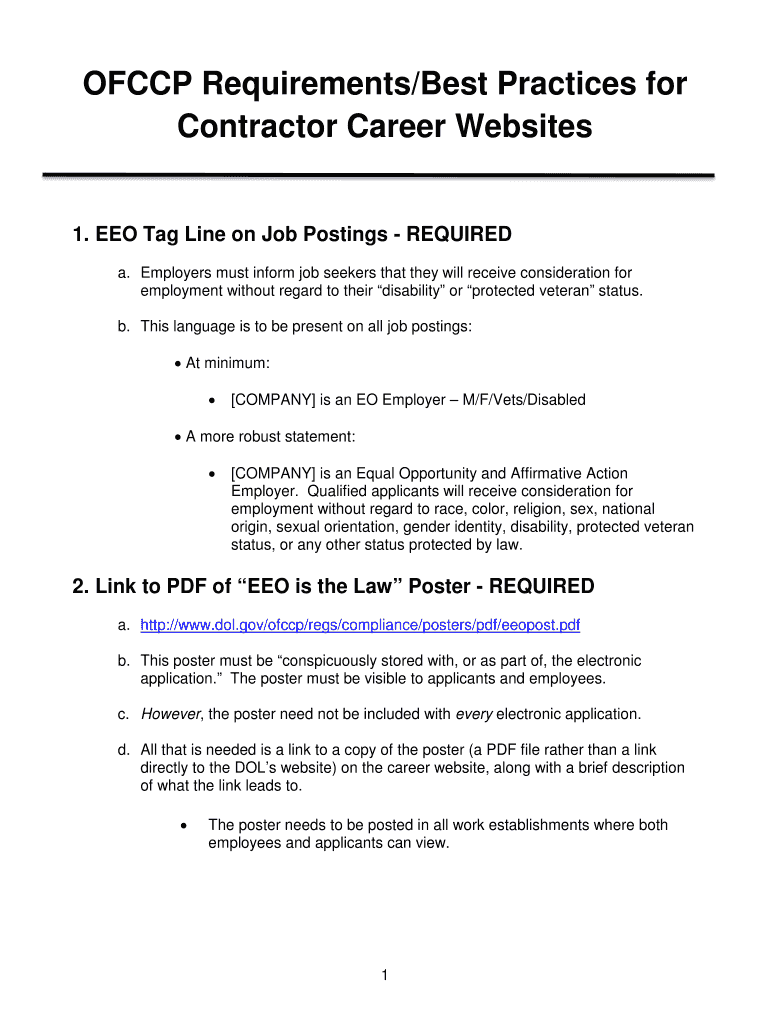 Fillable Online Postings and Notice Requirements - US Department of ...