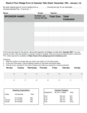 Fillable Online Read-a-thon forms 2 Fax Email Print - pdfFiller