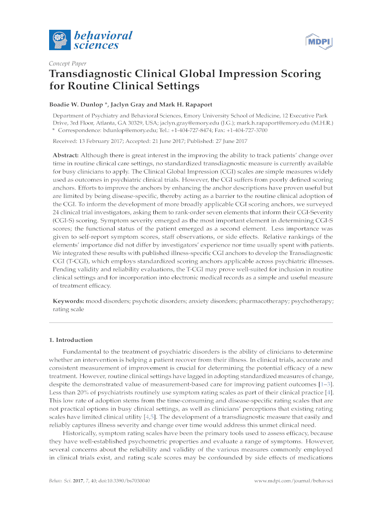 Fillable Online Transdiagnostic Clinical Global Impression Scoring for ...