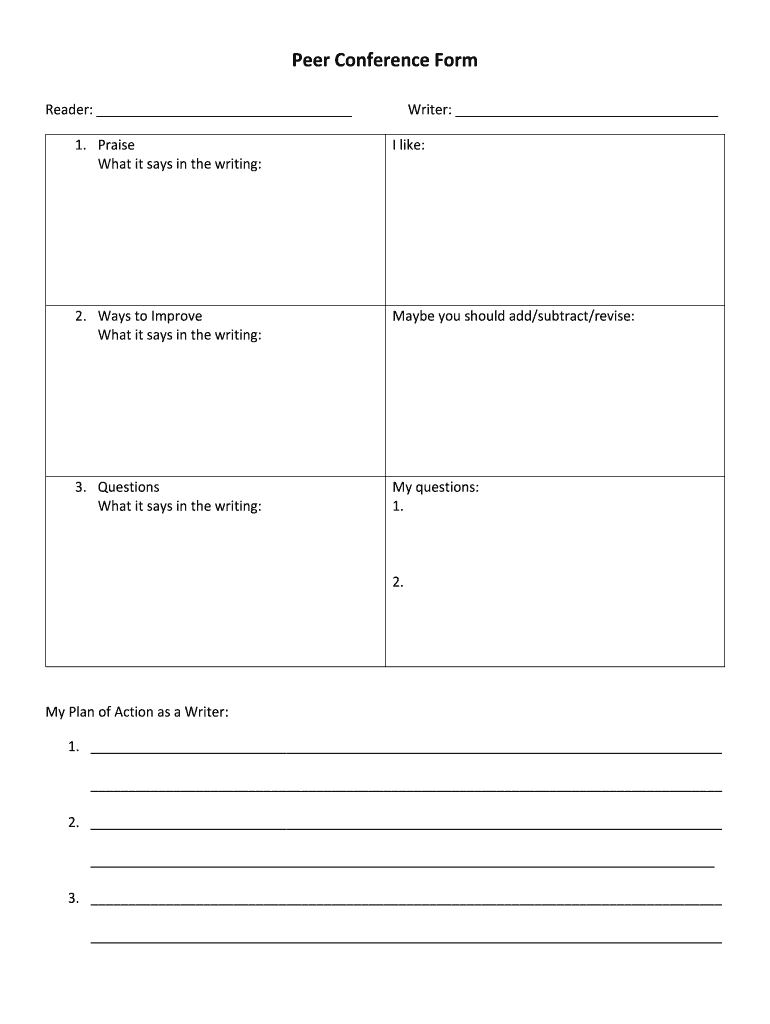Fillable Online Peer Conference Form Fax Email Print - pdfFiller