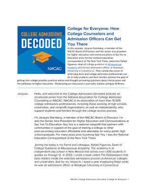 Fillable Online College for Everyone: How College Counselors and ...