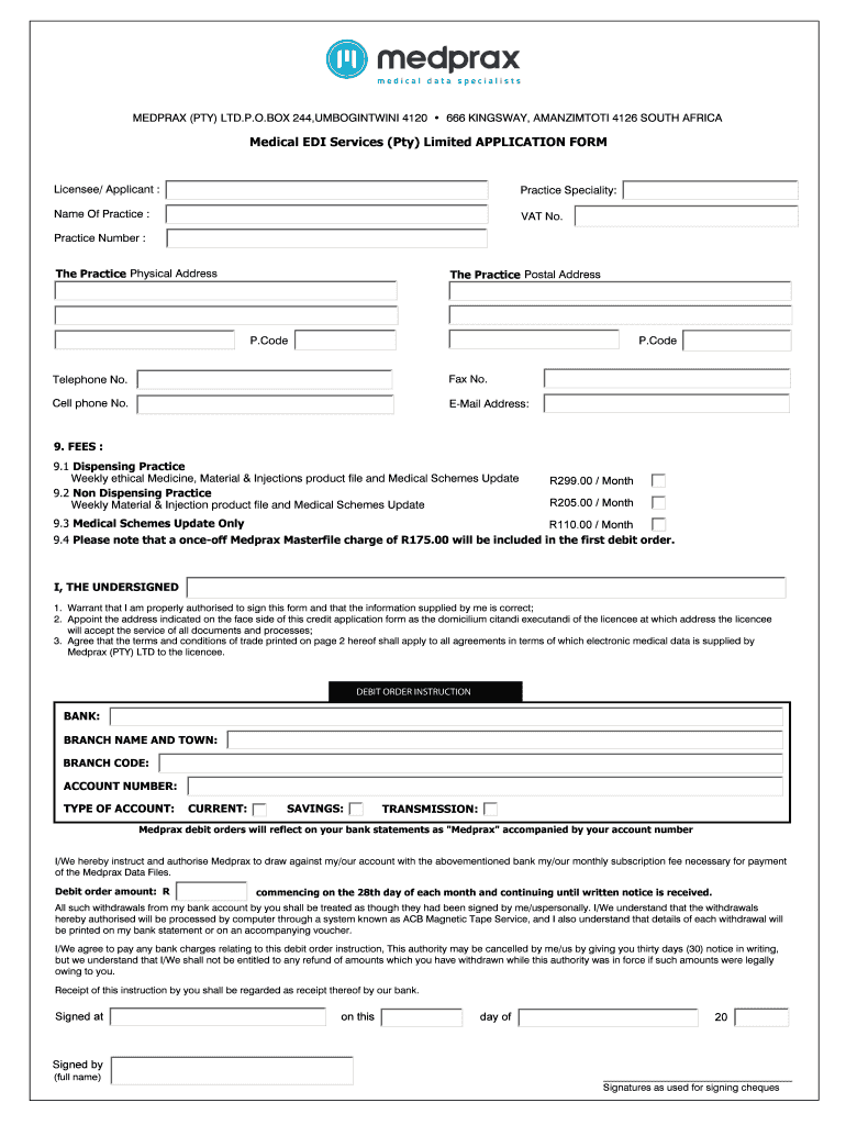 Fillable Online downloads mededi co Medical EDI Services (Pty) Limited ...