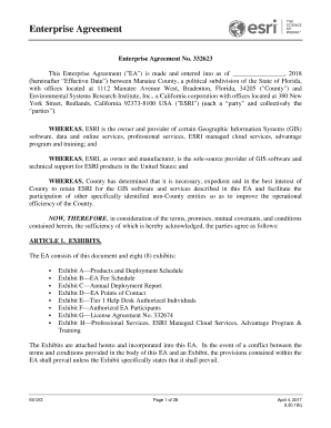Fillable Online This Enterprise Agreement ("EA") is made and entered ...