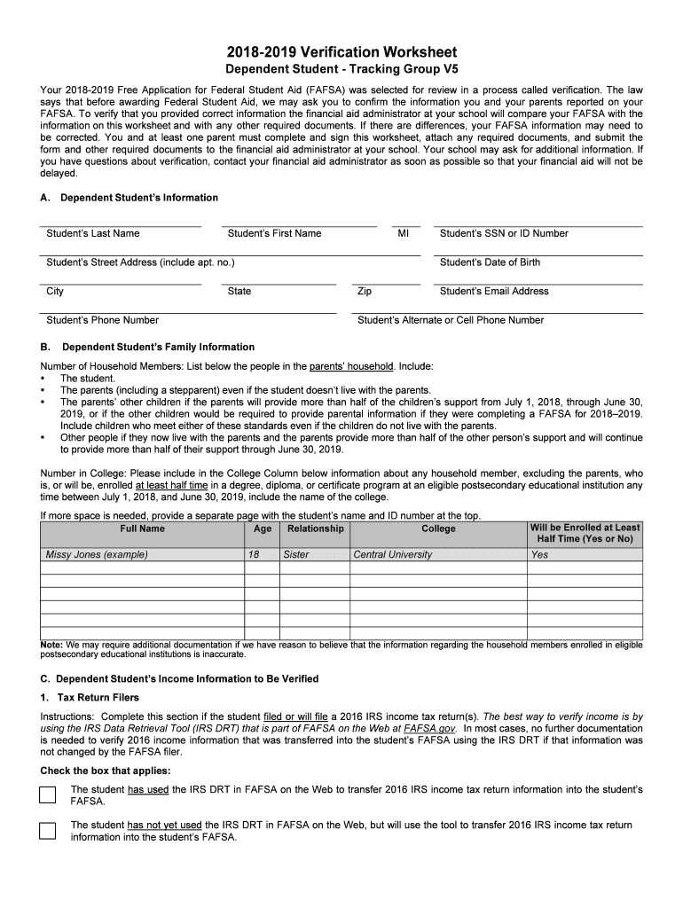Fillable Online 2018-2019-Dep-V5-Worksheet.docx Fax Email Print - pdfFiller