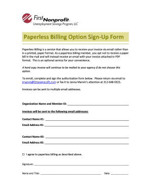 Fillable Online Paperless Billing Form Fax Email Print - pdfFiller