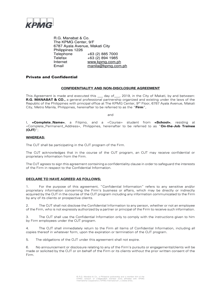 Fillable Online KPMG ID Letterhead v3.0 Fax Email Print - pdfFiller