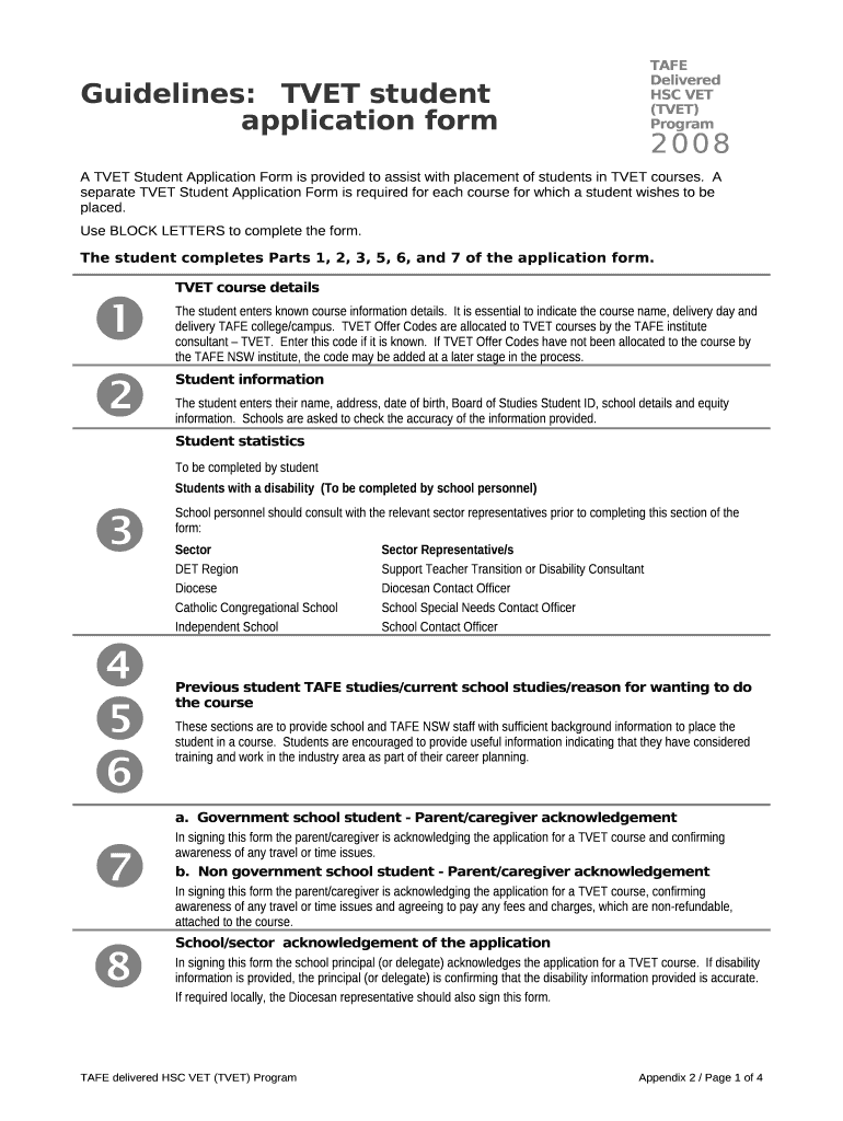 TVET Guidelines - NSW Department of Education Doc Template | pdfFiller