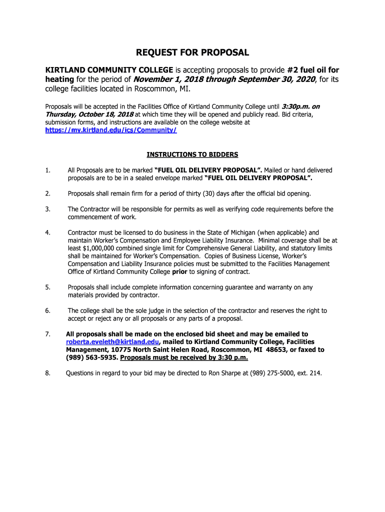 Fillable Online Request for Proposals Fuels- #2 Fuel Oil, Propane and ...