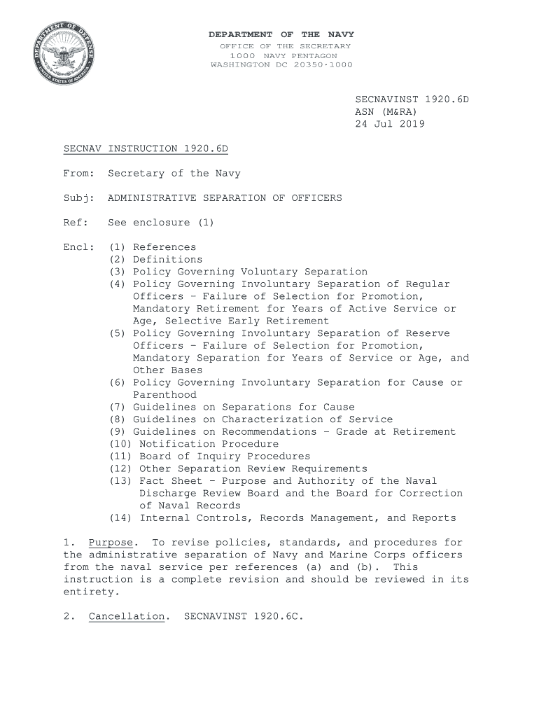 Secnavinst 1920 - Fill Online, Printable, Fillable, Blank | pdfFiller