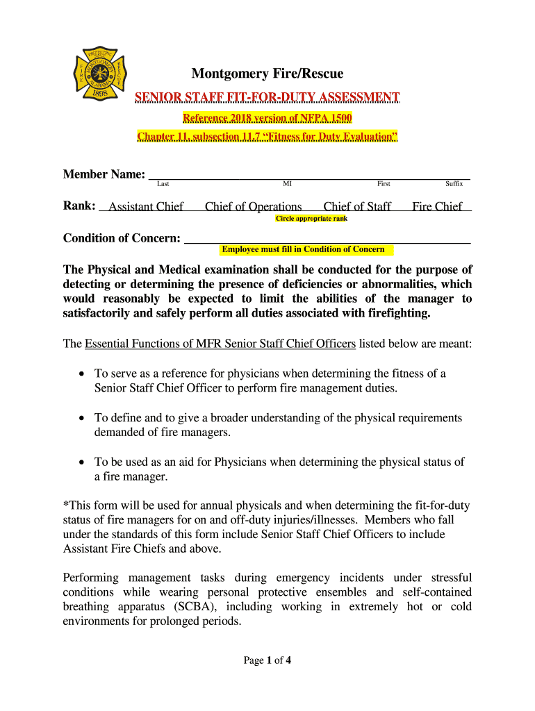 Fillable Online NFPA 1500 Fire Department Occupational Safety, Health ...