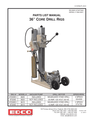 Fillable Online 36 core drill rigs - EDCO Fax Email Print - pdfFiller