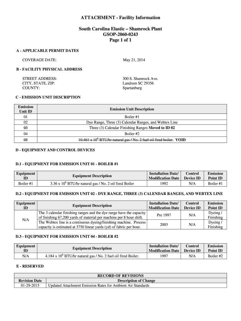 Fillable Online AttachmentFacility Information General Synthetic ... - SCDHEC Fax Email Print ...