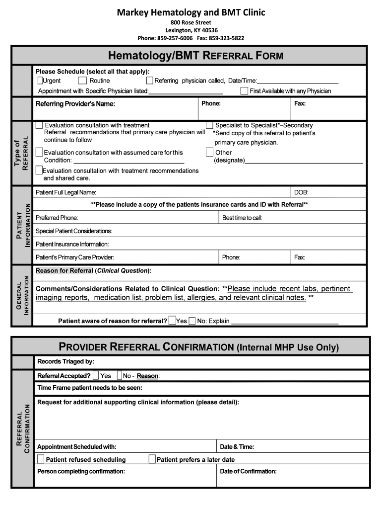 Fillable Online ukhealthcare uky Sample Provider Referral Form Fax ...