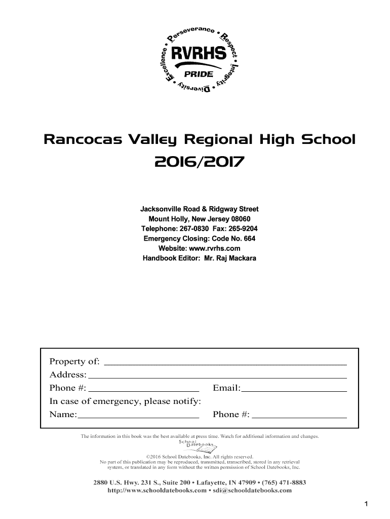 Fillable Online Transcripts - Rancocas Valley Regional High School Fax ...