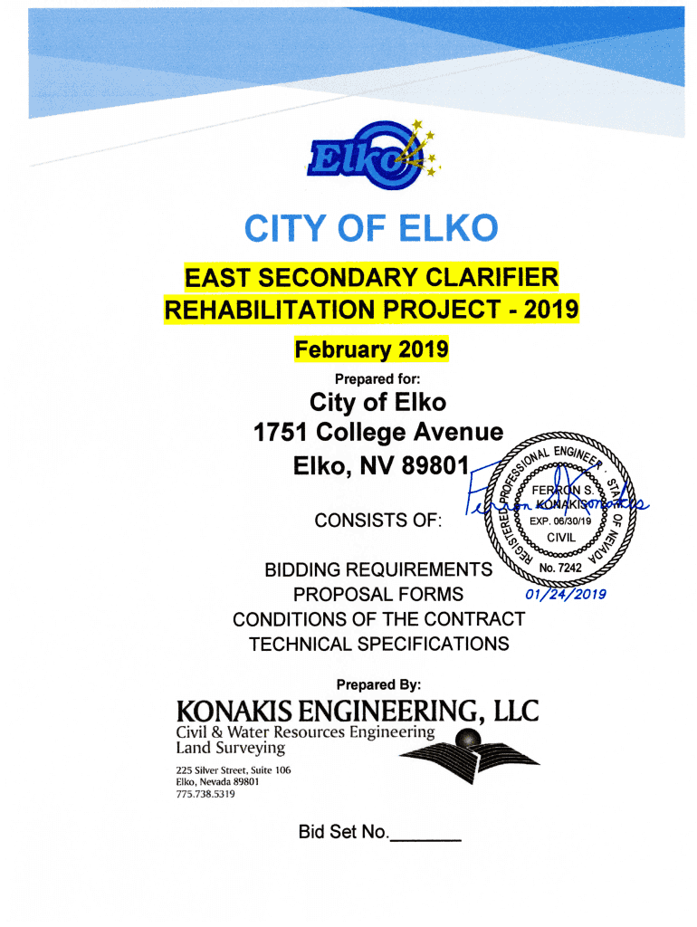 Fillable Online Bidding Opportunities - Welcome to City of Elko, Nevada Fax Email Print - pdfFiller