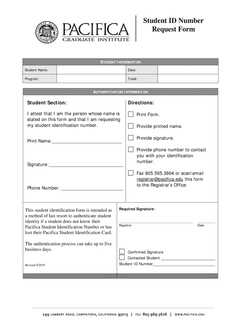 Fillable Online Student ID Number Request Form Fax Email Print - pdfFiller