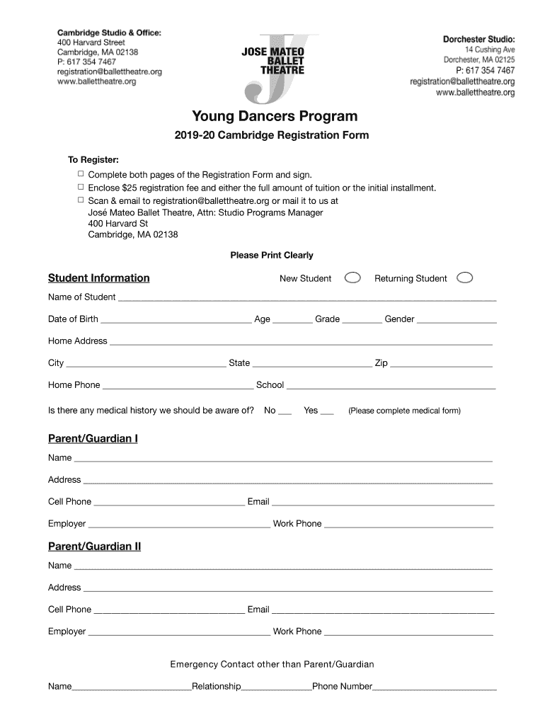 Fillable Online YDP Cambridge Registration Form 2019-20 - Google Docs ...