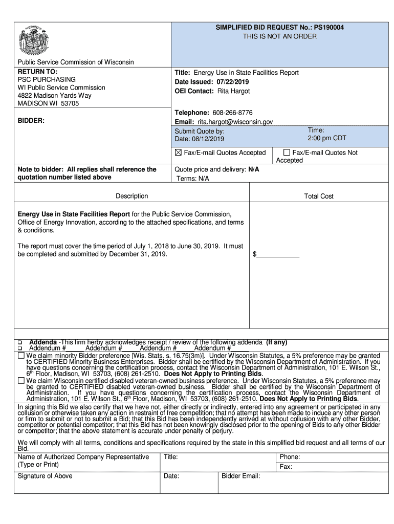 Fillable Online psc wi PSC Contact Us - Public Service Commission of ...