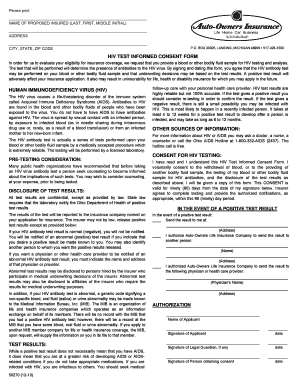 Fillable Online HIV TEST INFORMED CONSENT FORM HUMAN Fax Email Print ...