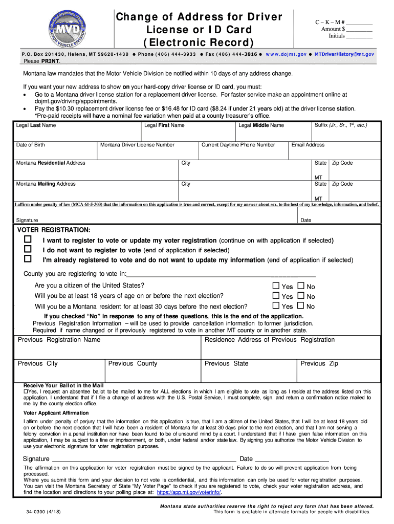 Fillable Online Change of Driver License Address (Electronic Record ...