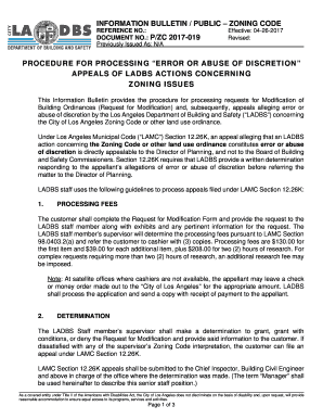 Fillable Online zoning code procedure for processing error or ... - LADBS Fax Email Print ...