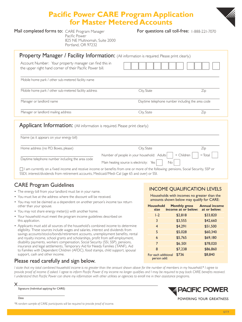 Fillable Online Fillable Online pacificpower for Master Metered ...