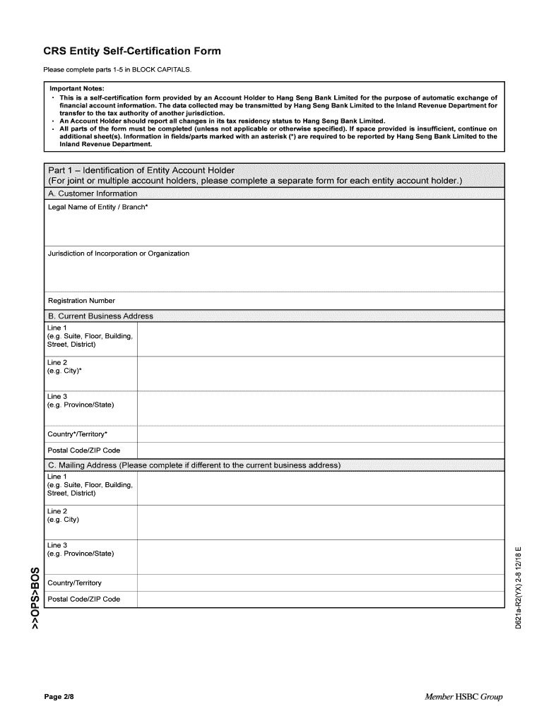 Fillable Online hang seng crs Fax Email Print - pdfFiller