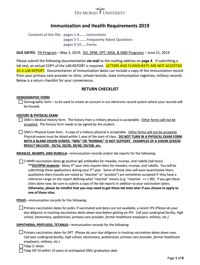 Fillable Online School Immunizations - Pennsylvania Department of Health Fax Email Print - pdfFiller